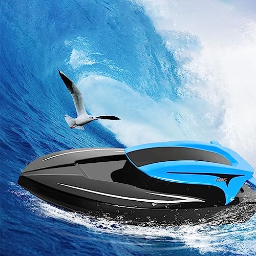 Emoshayoga RC Boats Toy, Racing RC Boats 25kmh 4CH High Speed LED Light with Remote Control for Lakes