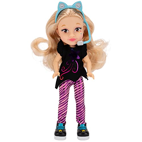Like Nastya My BFF Nastya Doll Dressed as a Rock Star; 8-inch Plush Doll with Microphone Headband, Guitar, and Hairbrush Accessory