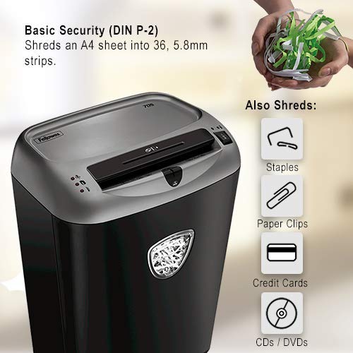 Fellowes Powershred 70S 14-Sheet Strip-Cut Paper and Credit Card Shredder with SafetyLock (4671001)