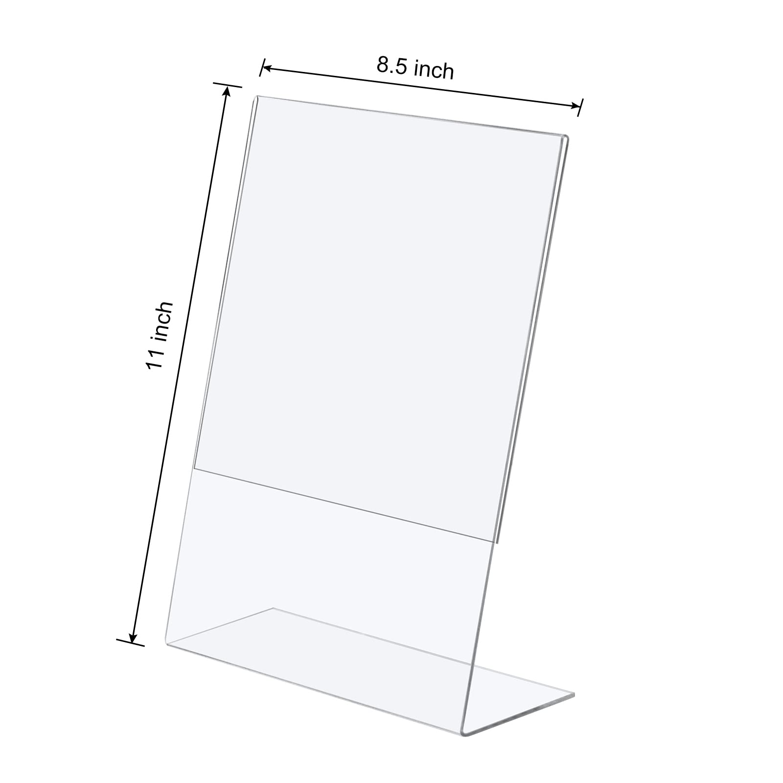 LILEZBOX 6 pack 8.5 x 11 inch Acrylic Sign Holder,Clear Plastic Sign Holder with Slant Back, Acrylic Stands for Display, Portrait Ad Frames, Flyer Holder, Menu Holder Paper Stand,Table Sign Holders