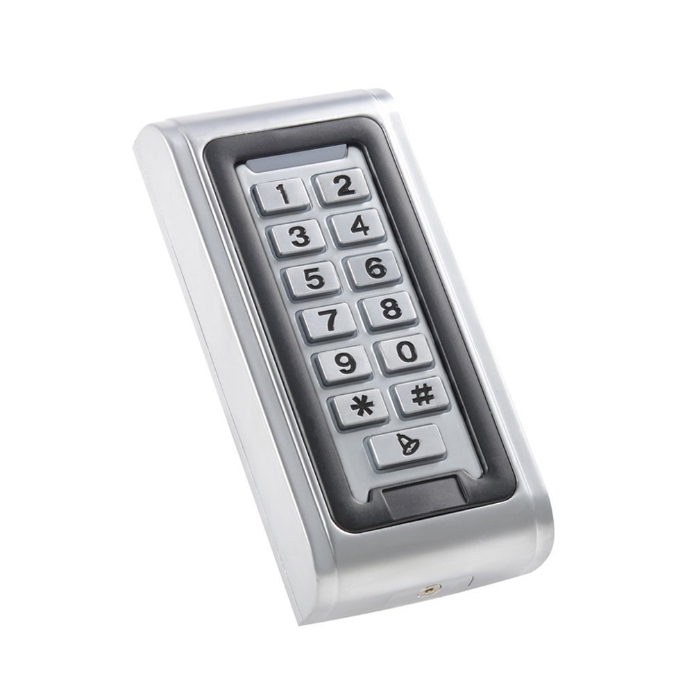 MENGQI-CONTROL Waterproof Metal RFID PIN Code Door Security Access Control System ANSI Standard North American Heavy Duty Electric Strike Lock,110V-240V Power Supply Unit,Exit Button,Cards/Key Fobs