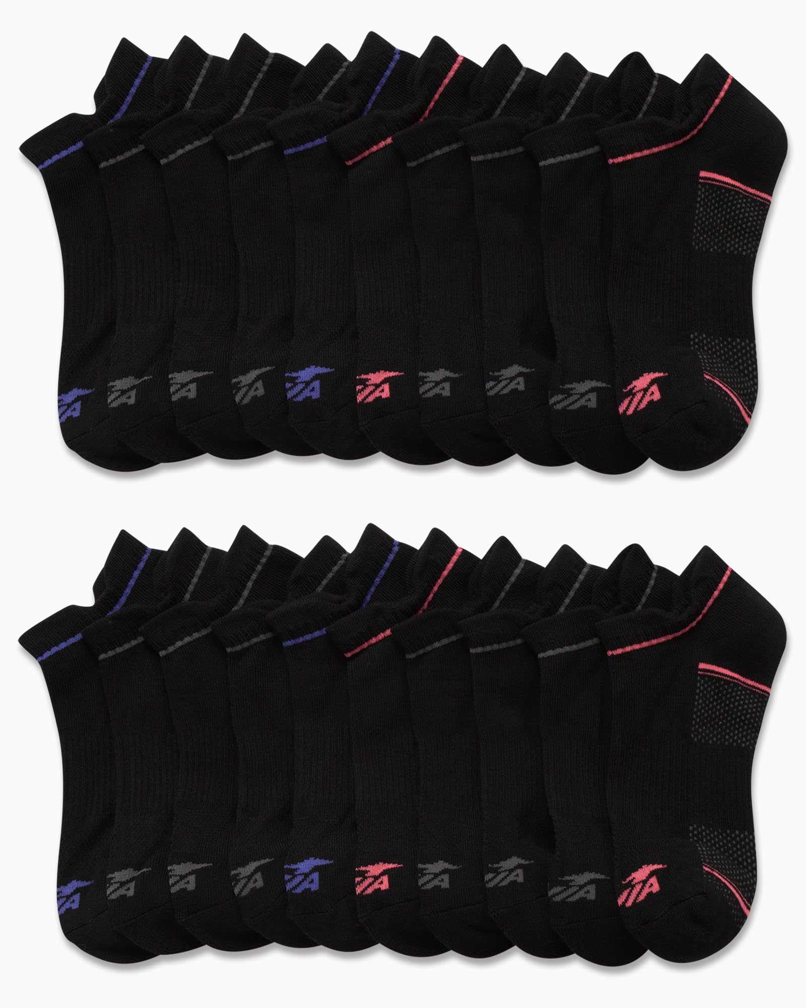 Avia Women's Low Cut Socks - 20 Pack Cushion Comfort No Show Socks - Athletic Socks for Women (Size 4-9, Extended: 9-12), Size 4-9, Black
