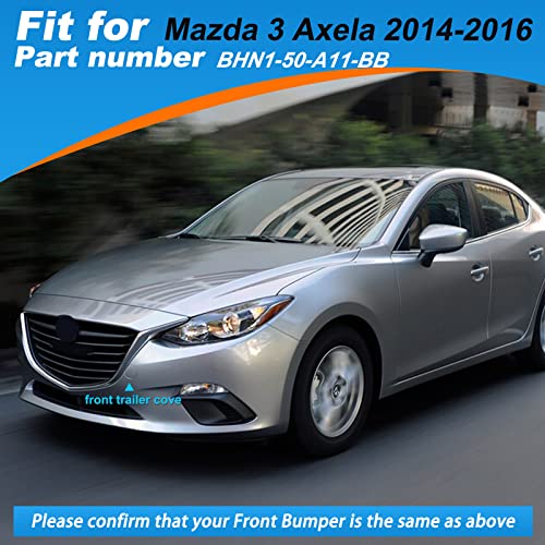 Front Bumper Tow Hook Cover Towing Eye Cap Fit for Mazda 3 Axela 2014 2015 2016 BHN1-50-A11-BB BHN150A11BB (Red, Left Driver Side) Xinpinsai