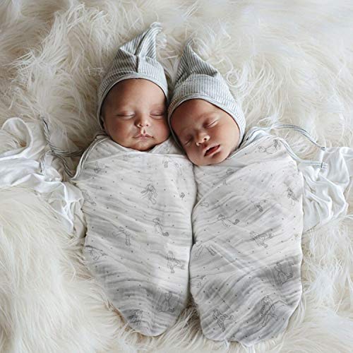 Maki's Connecting Hearts Baby Muslin Swaddle Blankets 3 + 3 Pk Large100% Cotton Newborn Receiving Blanket