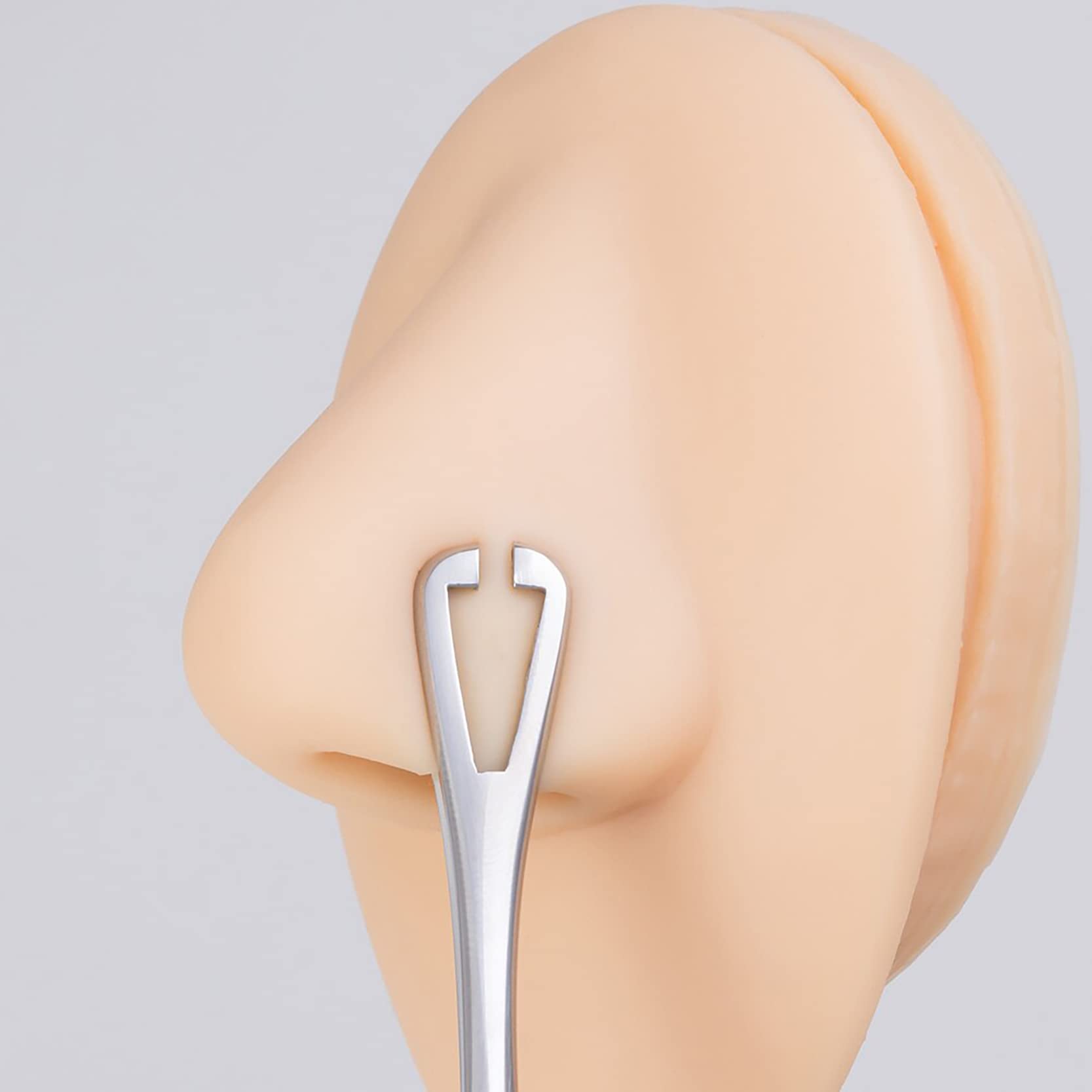 CHUANCI 1PC Stainless Steel Professional Round Shape Piercing Forceps Tool Septum Clicker Piercing Tool Body Jewelry Forcep (1PC Round Close Shape)