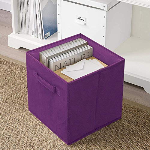 ShellKingdom Storage Bins, Foldable Fabric Storage Cubes and Cloth Storage Organizer Drawer for Closet and Toys Storage,2 Pack(Purple)