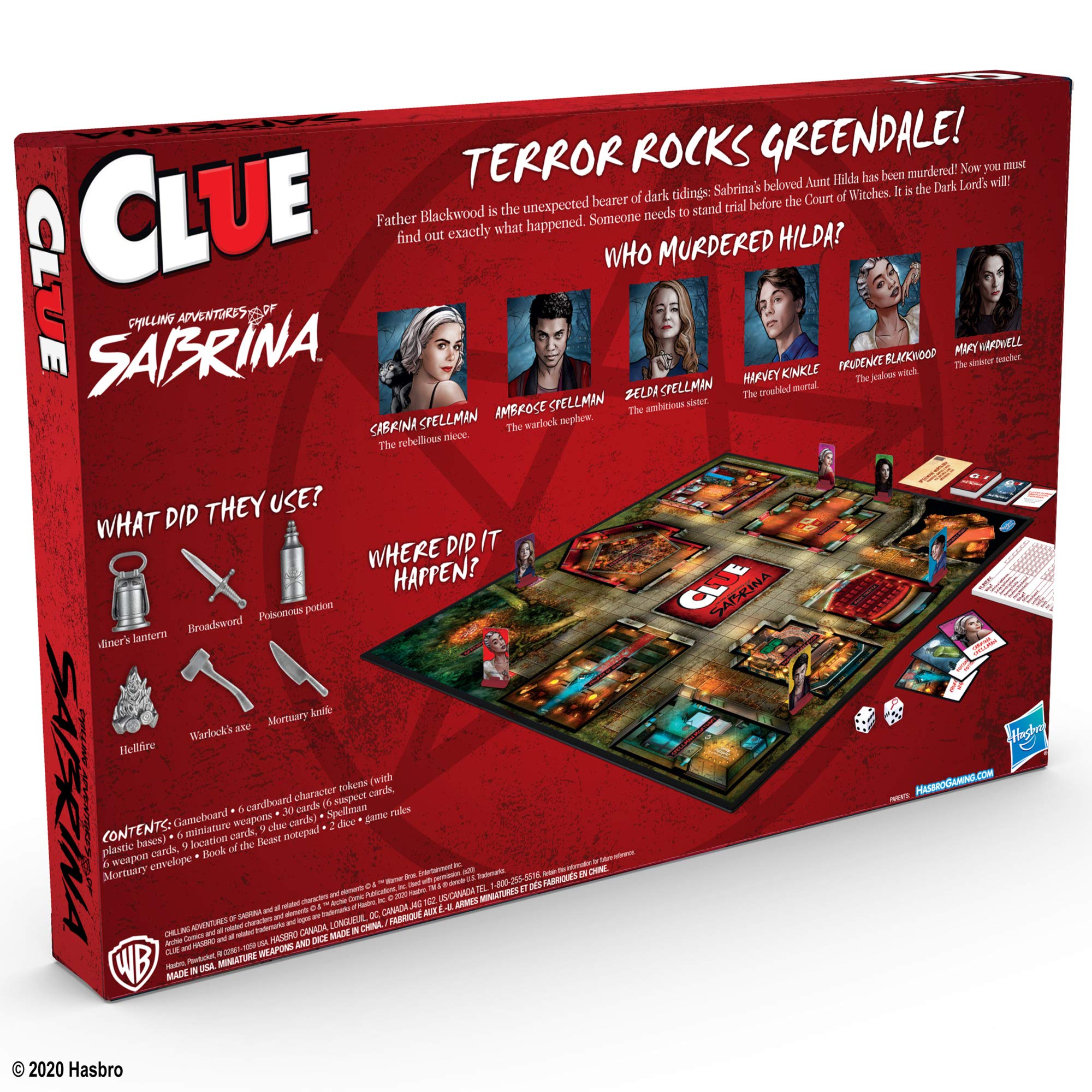 Hasbro Gaming Clue: Chilling Adventures of Sabrina Edition Board Game, Inspired by The Hit Series, Mystery Board Game for Kids Ages 14 and Up (Amazon Exclusive)