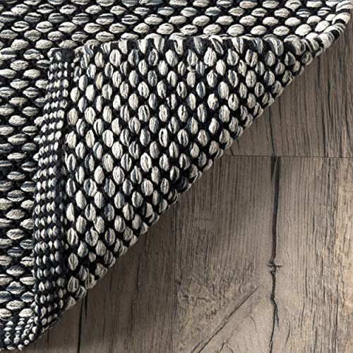 nuLOOM Alessi Solid Farmhouse Cotton Area Rug, 3' x 5', Grey