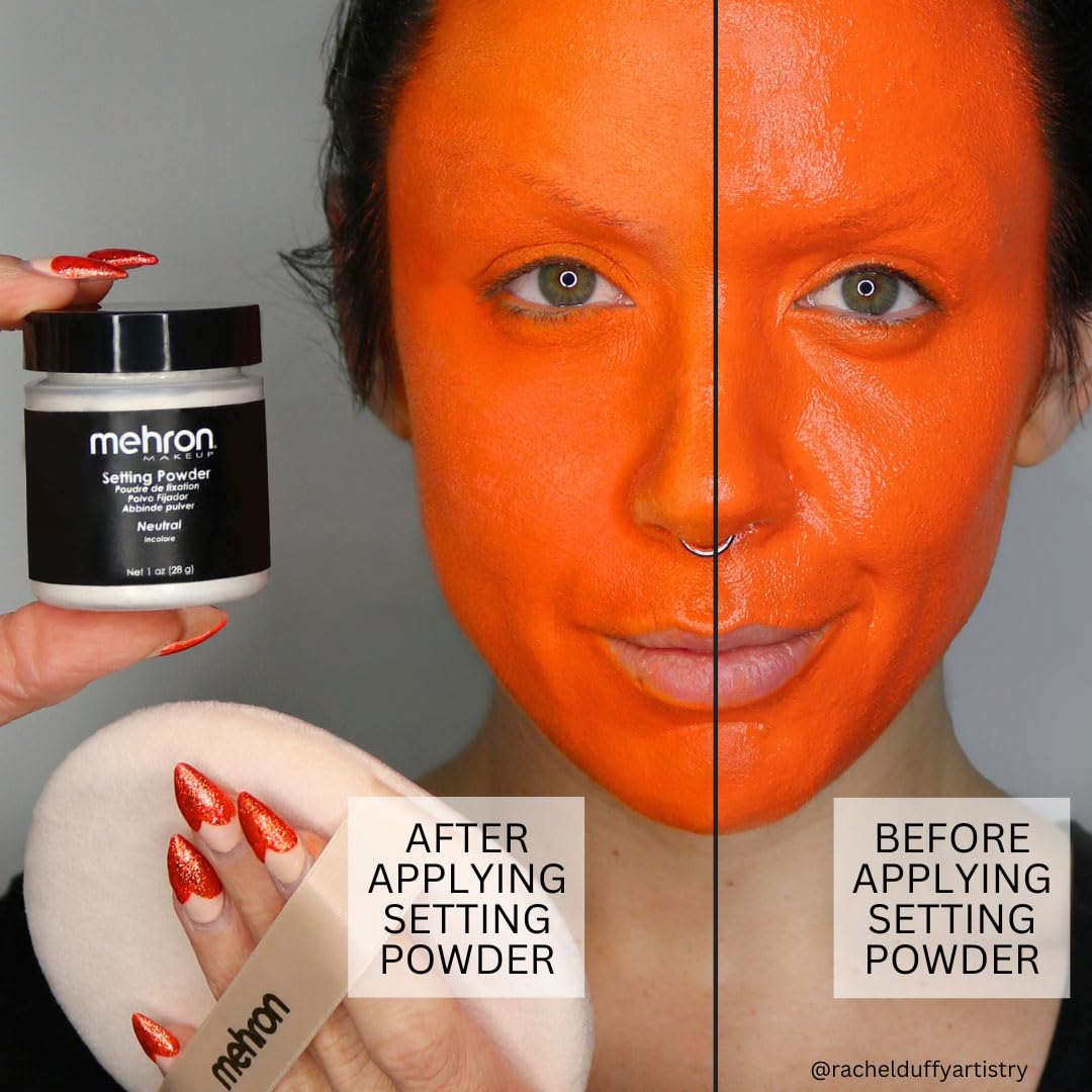 Mehron Makeup Setting Powder | Loose Powder Makeup | Loose Setting Powder Makeup Perfect for Halloween 1 oz (28 g) (Neutral)