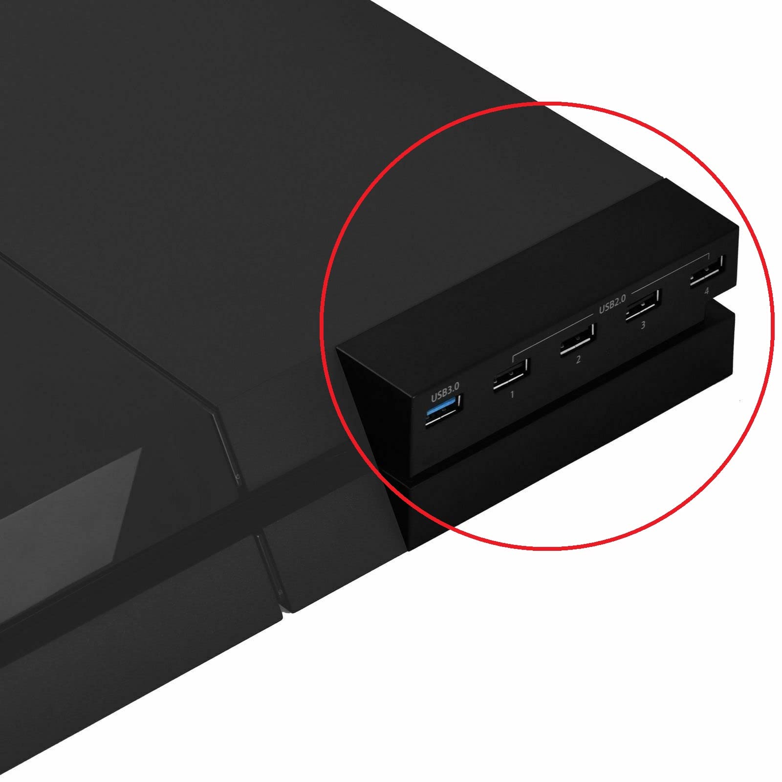 LinaLife PS4 USB Hub 3.0-5-Port USB 3.0 & 2.0 Extension Adapter for PlayStation 4 ps4 Not for PS4 Slim, PS4 PRO Edition Gaming Console