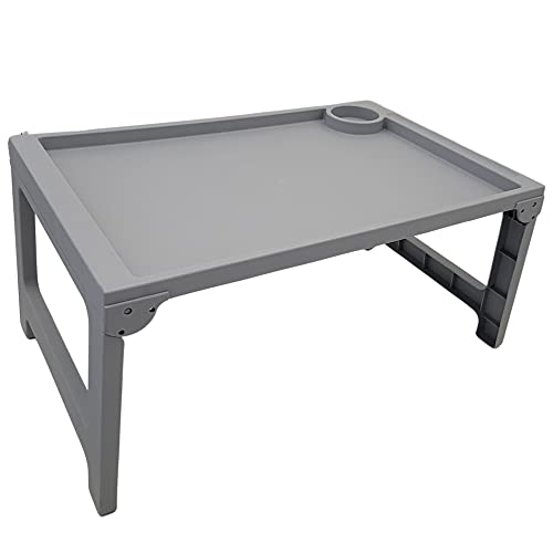 Folding Lap Table TV Bed Tray Eating Food l Reading/Laptop Desk On Bed or Couch with Cup Holder & Foldable Legs