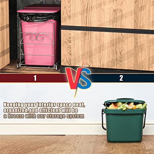 Eazy2hD Pull Out Under Cabinet, Cabinet Trash Can Pull Out Kit , Kitchen Trash Garbage Can & Bin for Under Counter Cabinet, Rquires a 13”W X 23”D Cabinet Opening,Trash Can Not Included
