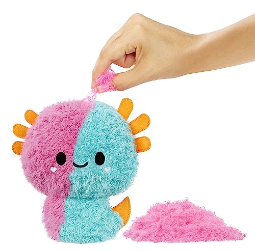 Fluffie Stuffiez Axolotl Small Collectible Feature Plush - Surprise Reveal Unboxing with Huggable ASMR Fidget DIY Fur Pulling, Ultra Soft Fluff