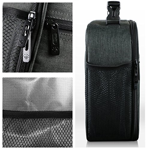 Hap Tim Insulated Lunch Box for Men, Reusable Lunch Bag for Women, Spacious Lunchbox Adult, Dark grey (18654-DG)