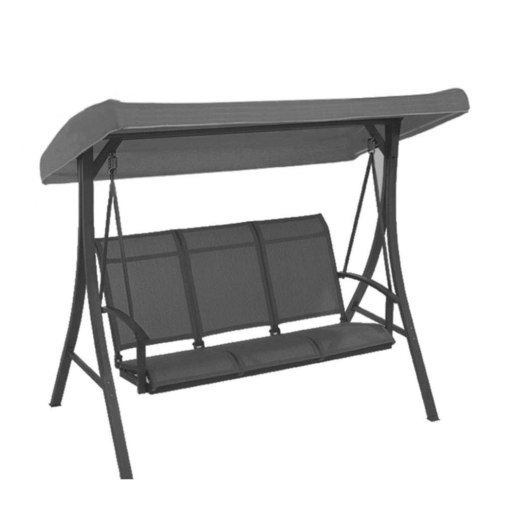 Lseqow Swing Seat Canopy, Waterproof Swing Canopy Replacement Canopy Swing Seat Chair Garden Chair Tent Porch Top Cover Swing Roof for Patio,Garden,Poolside,Balcony,Dark Grey