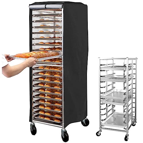 JISADER Pan Bun Rack Cover,420D Waterproof and Dustproof Bun Rack Cover for Commercial Bun Pan Bakery Rack