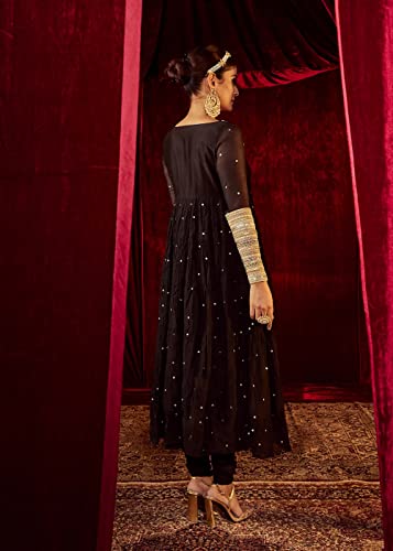 Elina fashion Indian Kurti for Womens With Pant & Dupatta | Ethnic Readymade Kurtis Stitched Kurta For Women Black