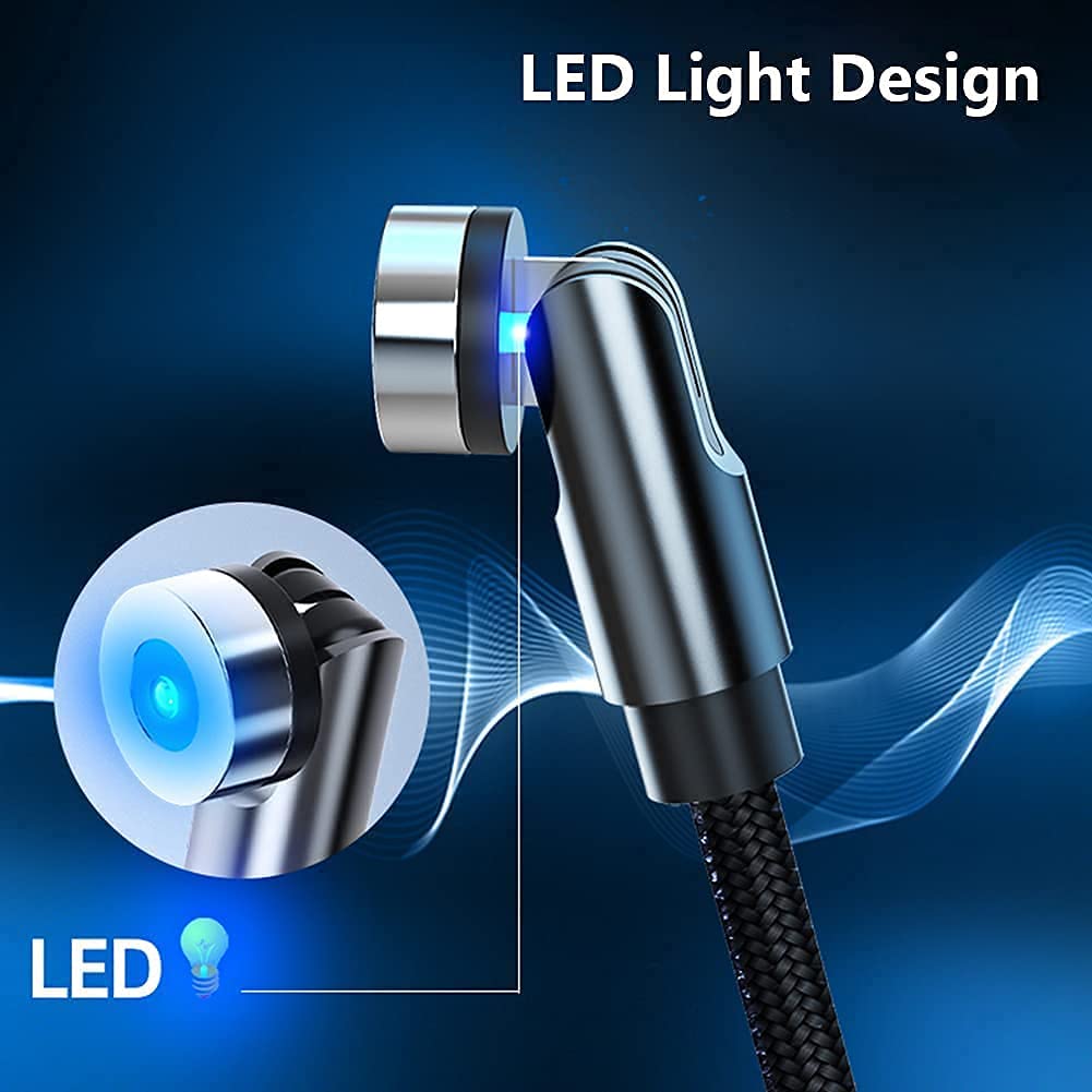Bojianxin 540° Rotation 3 in 1 Magnetic Charging Cable(7-Pack, 1.6ft/3.3ft/6.6ft/6.6ft/10ft/10ft, Magnet Phone Charger Compatible with Micro USB, Type C Device