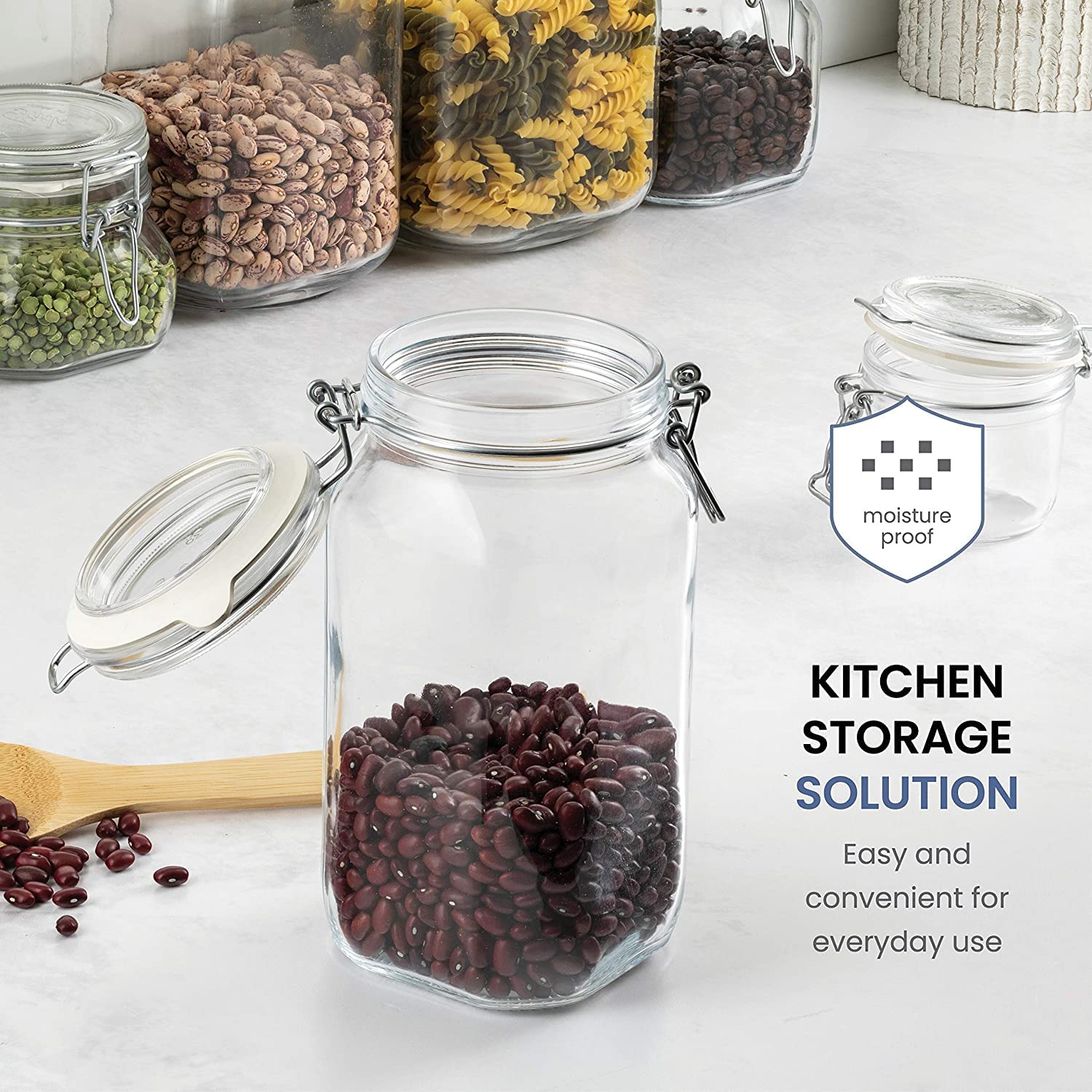 Bormioli Rocco SYNCHKG114546 Fido Clear Glass Jar with 85 mm Gasket , 0.75 Liter (Pack of 2)