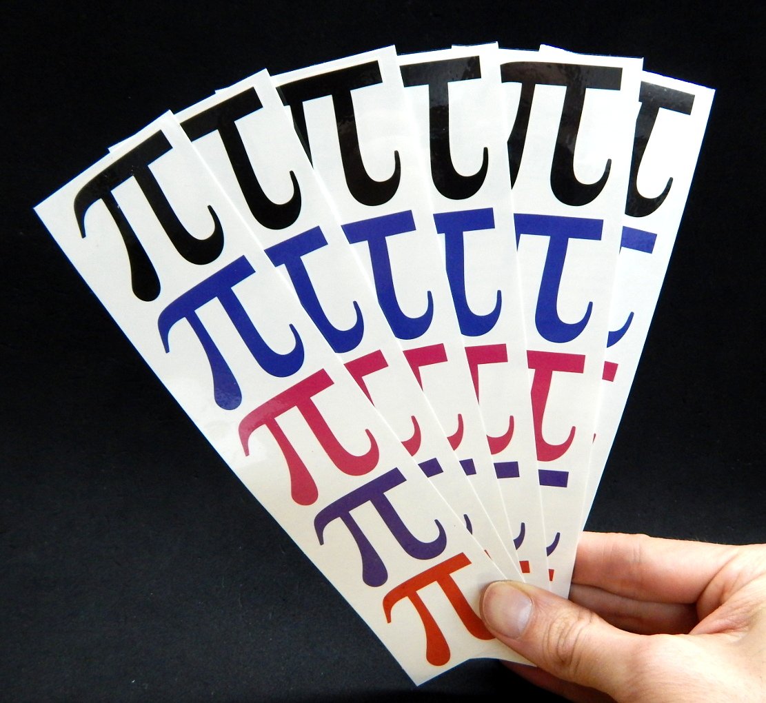 Pi Symbol Temporary Tattoos, Pi Day Math Party Favors, (6 Sheets)