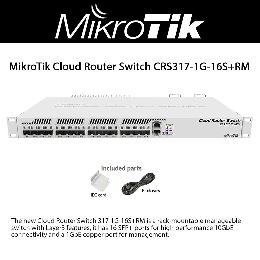 Mikrotik Cloud Router Switch CRS317-1G-16S+RM Rack-mountable manageable