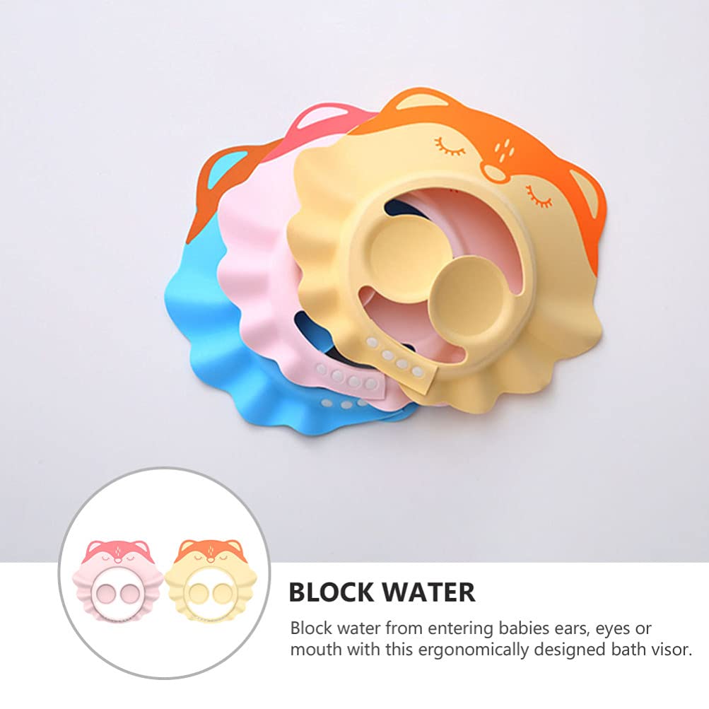 FOMIYES Infant Shower Cap 2pcs Children's Ear Protection Shower Cap Shampoo Cap Visor Water Shower Visor Bathing Shower Caps Kids Wash Hair Cap Baby Mouthwash Cup Take a Bath Eva