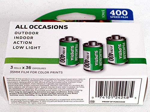 Fujifilm 600018965 Fujicolor Superia X-TRA 400 Color Negative Film (3 Pack)