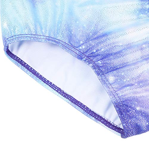BAOHULU Girls Gymnastics Leotards Sparkle Print Athletic Clothes One Piece Dance Outfit B229_NavyCat_6A