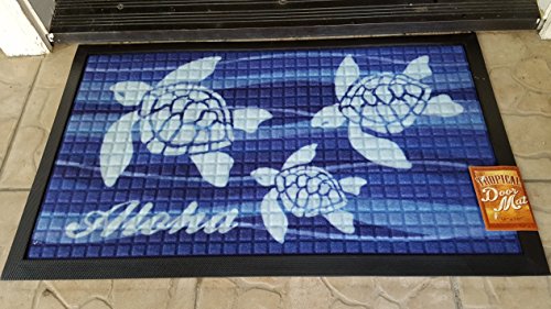 KC Hawaii Aloha Honu Tropical Door Mat 30 X 17.75 inches