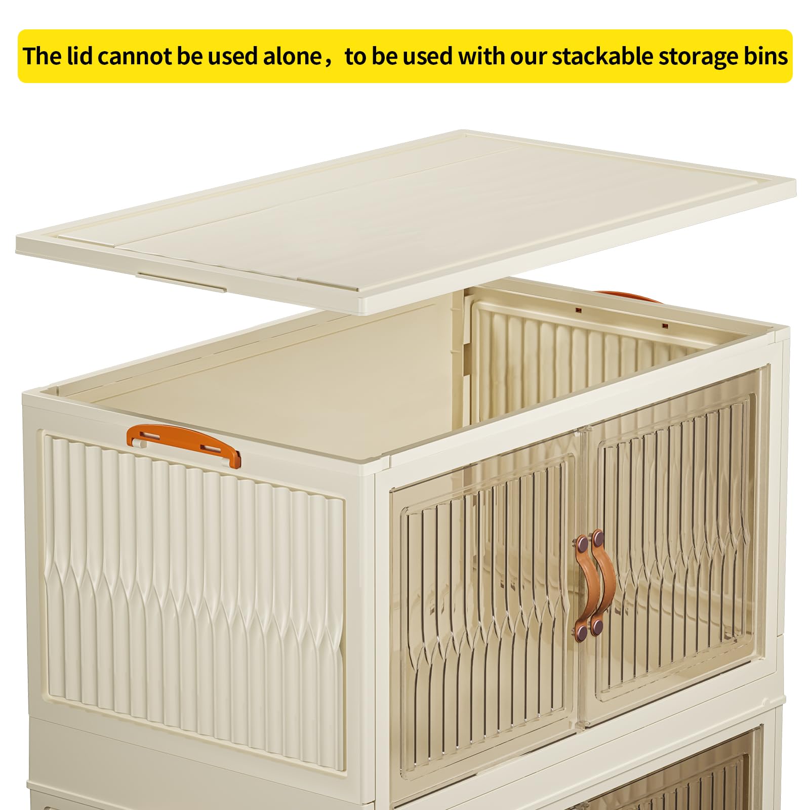 pupustar two sets of Storage Bins lid accessories, only suitable for use with 23qt(16.9"x10.8" x10.4") folding boxes