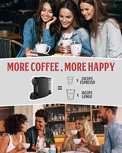 Gretess Espresso Machine, Coffee Machine Programmable Buttons for Espresso and Lungo, Capsule Coffee Maker, Italian 20 Bar High Pressure Pump, 34 Oz Water Tank, Black, OPT-07MB