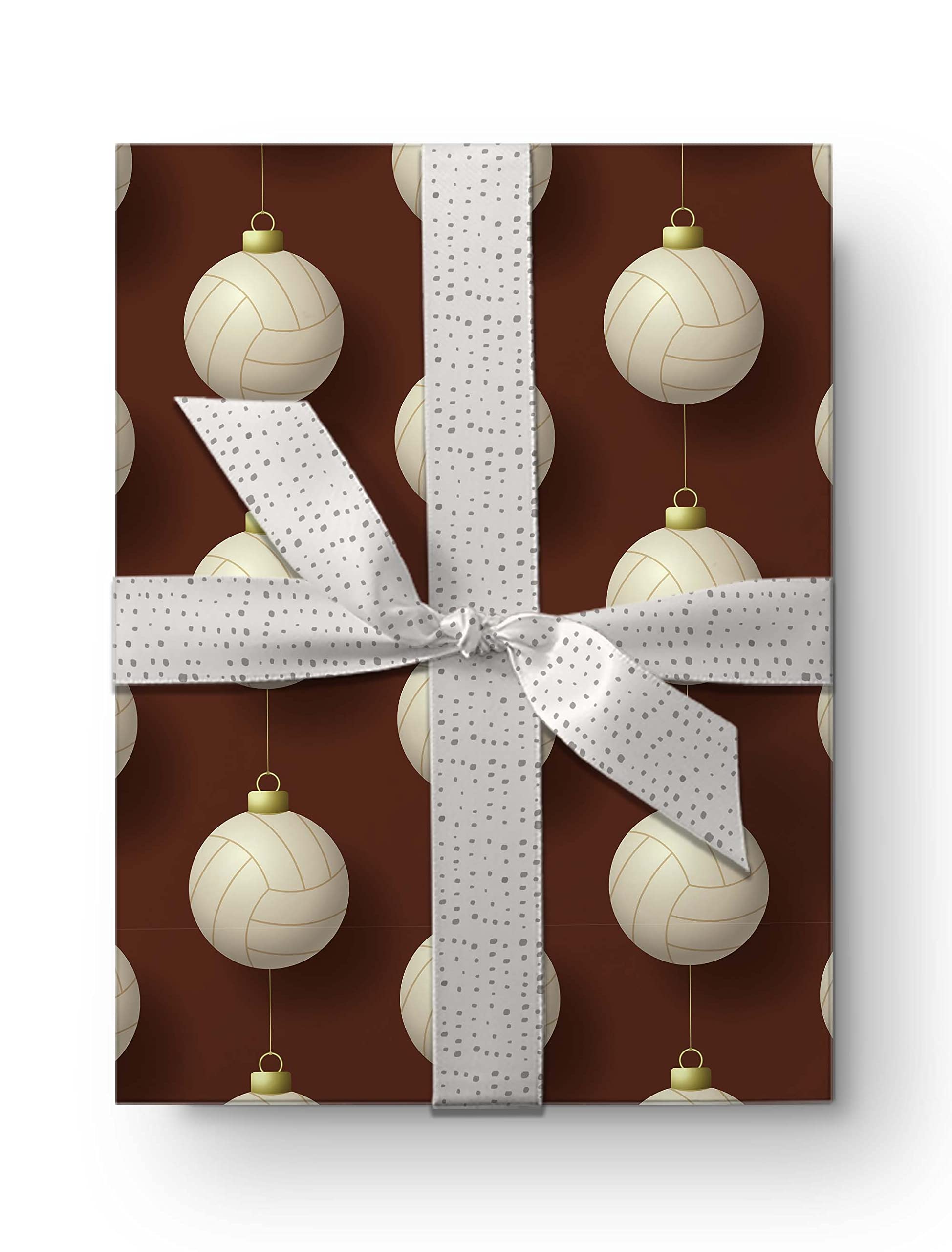 Cute Volleyball Gift Wrap Thick Wrapping Paper V-ball Christmas Ornament Holiday Party Decoration (6 foot x 30 inch roll)