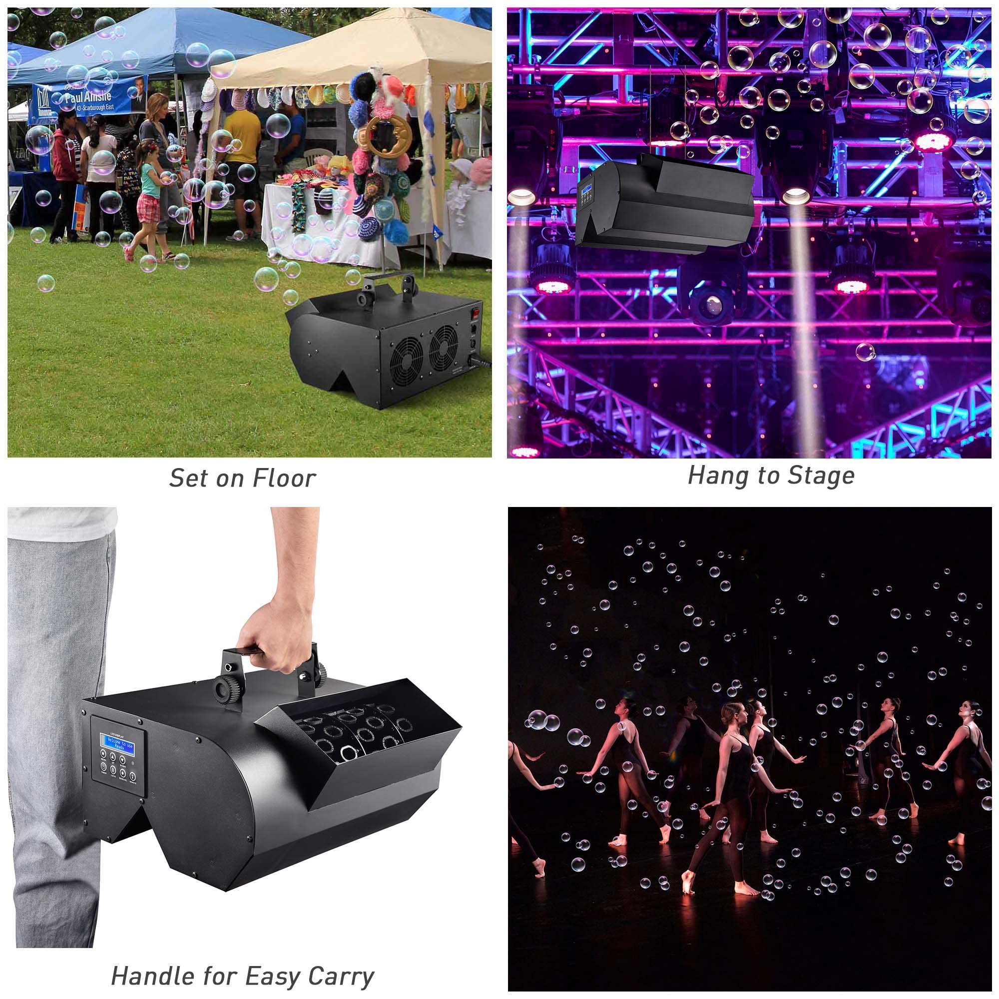 AW 200W Metal Bubble Machine Maker Large Professional Wireless Remote Control with High Output Music Festival Party Stage