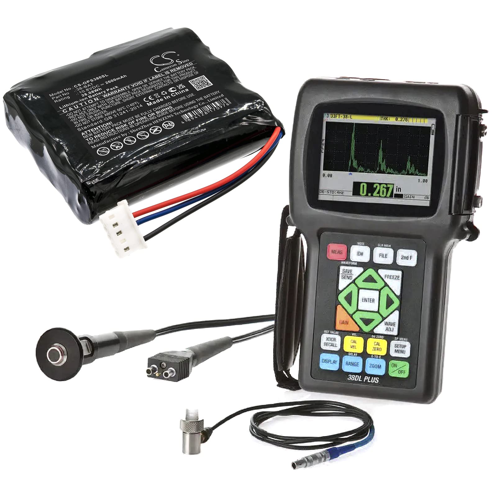 Auronino Replacement Battery for 38DL Plus Ultrasonic Thickness Compatible with 38-BAT(2600mAh)