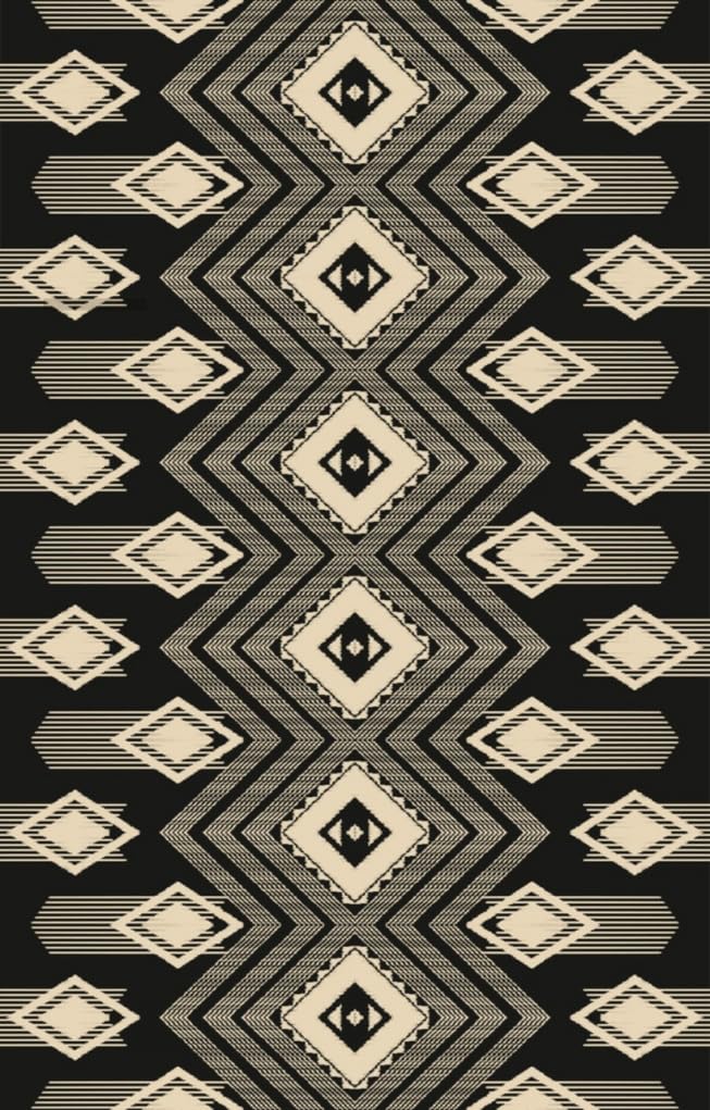 Bohemian Tribal Black Beige Washable Soft Wool Area Rugs for Living Room Bedroom Non Shedding Moroccan Southwest Carpet Under Dining Table Lux Home Office Floor Rug 6x10