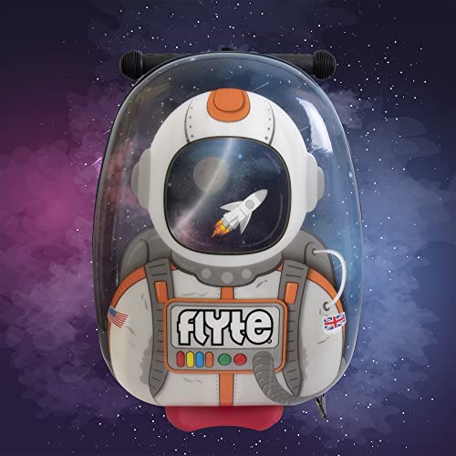 FLYTE Scooter Suitcase Folding Kids Luggage β Sammie the Spaceman, 18 Inch Hardshell, Ride On with Wheels, 2-in-1, 25 Litre Capacity
