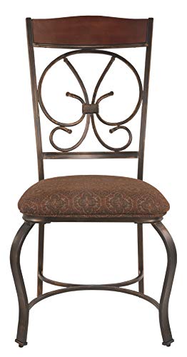 Signature Design by Ashley Glambrey Old World Dining Chair with Cushion, 4 Count,, Brown