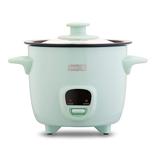 Dash Stand Mixer (Electric Everyday Use): 6 Speed with Dough Hooks & Mixer Beaters for Dressings & Mini Rice Cooker Steamer with Removable Nonstick Pot, Keep Warm Function & Recipe Guide, Aqua