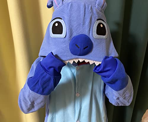 Halloween Animal onesie pajamas for adults stitch onesie cosplay costume homewear Blue, S