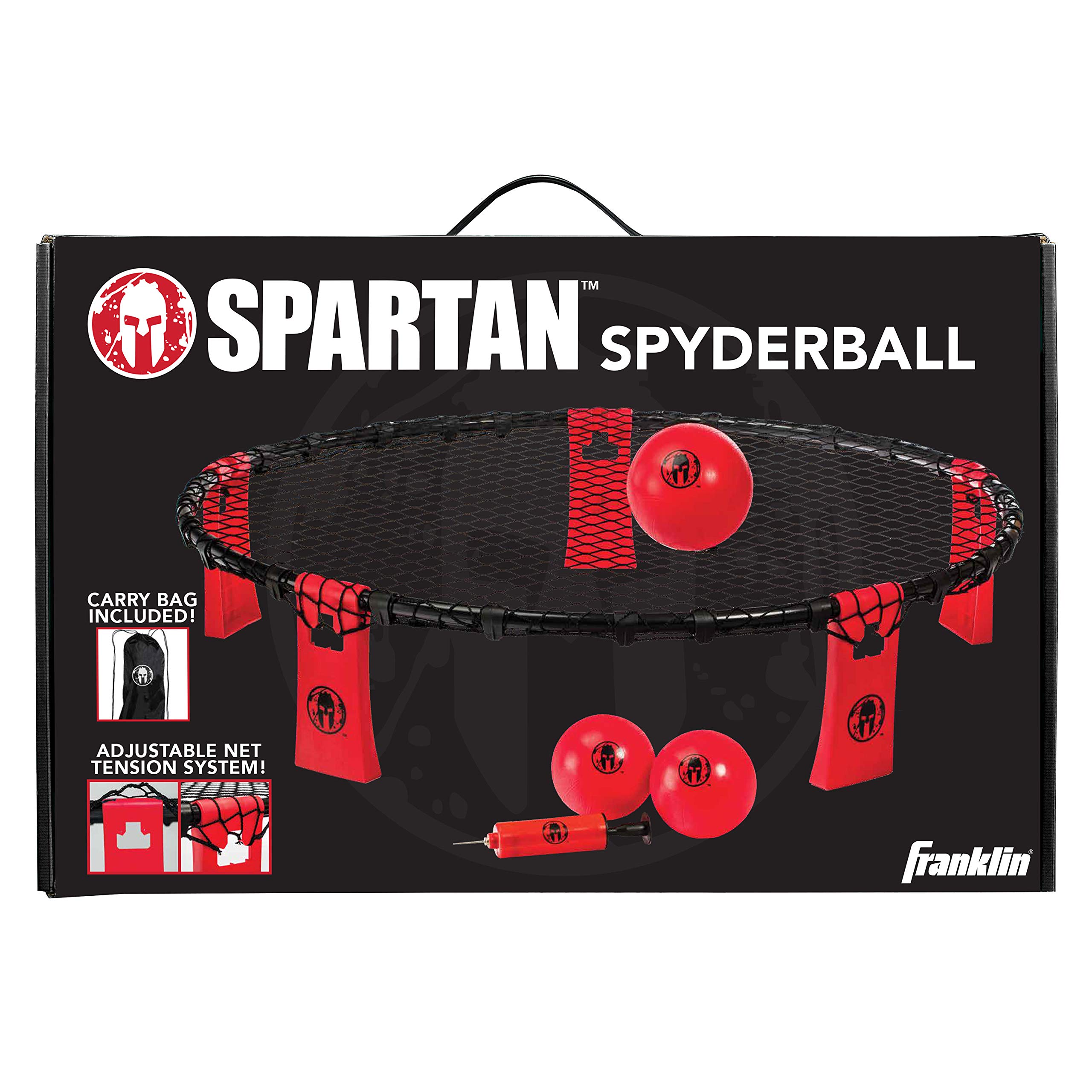 Franklin Sports Spartan Spyderball Game Set - Includes 3 Balls, Carrying Case and Rules - Played Outdoors, Indoors, Yard, Lawn, Beach - Durable Tight Net