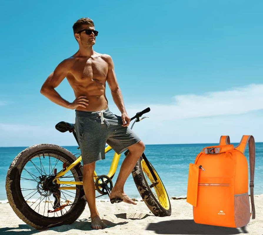 Dry Bag, Marine Dry Sack Waterproof Backpack with Small Wet Bags for Kayaking Floating Swimming Boating, Lightweight Paddle Board Casual Daypack for Hiking Camping 2pcs Set Friendship Gift, Orange