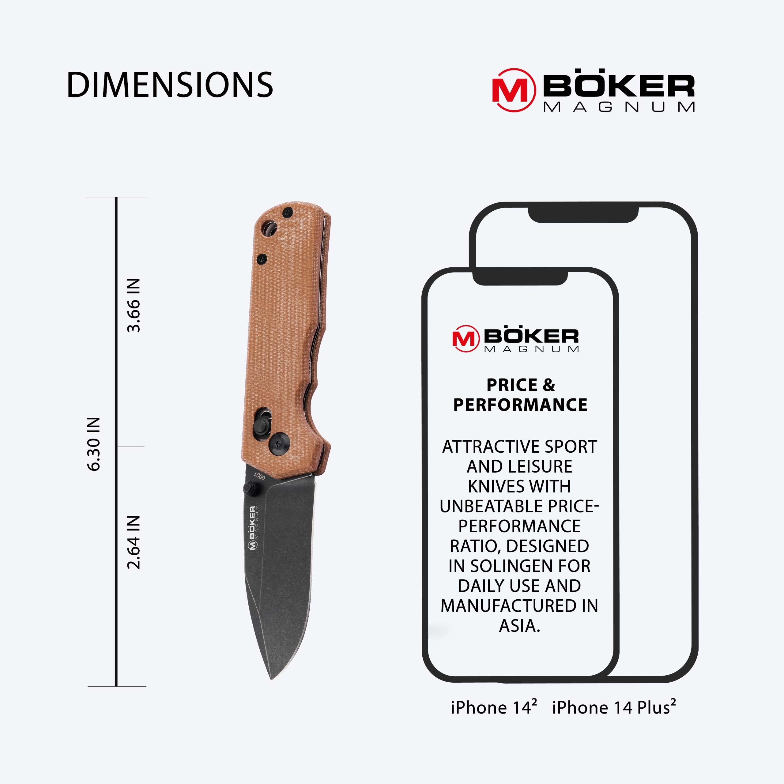 Böker MAGNUM Rockstub Brown Micarta -01SC710