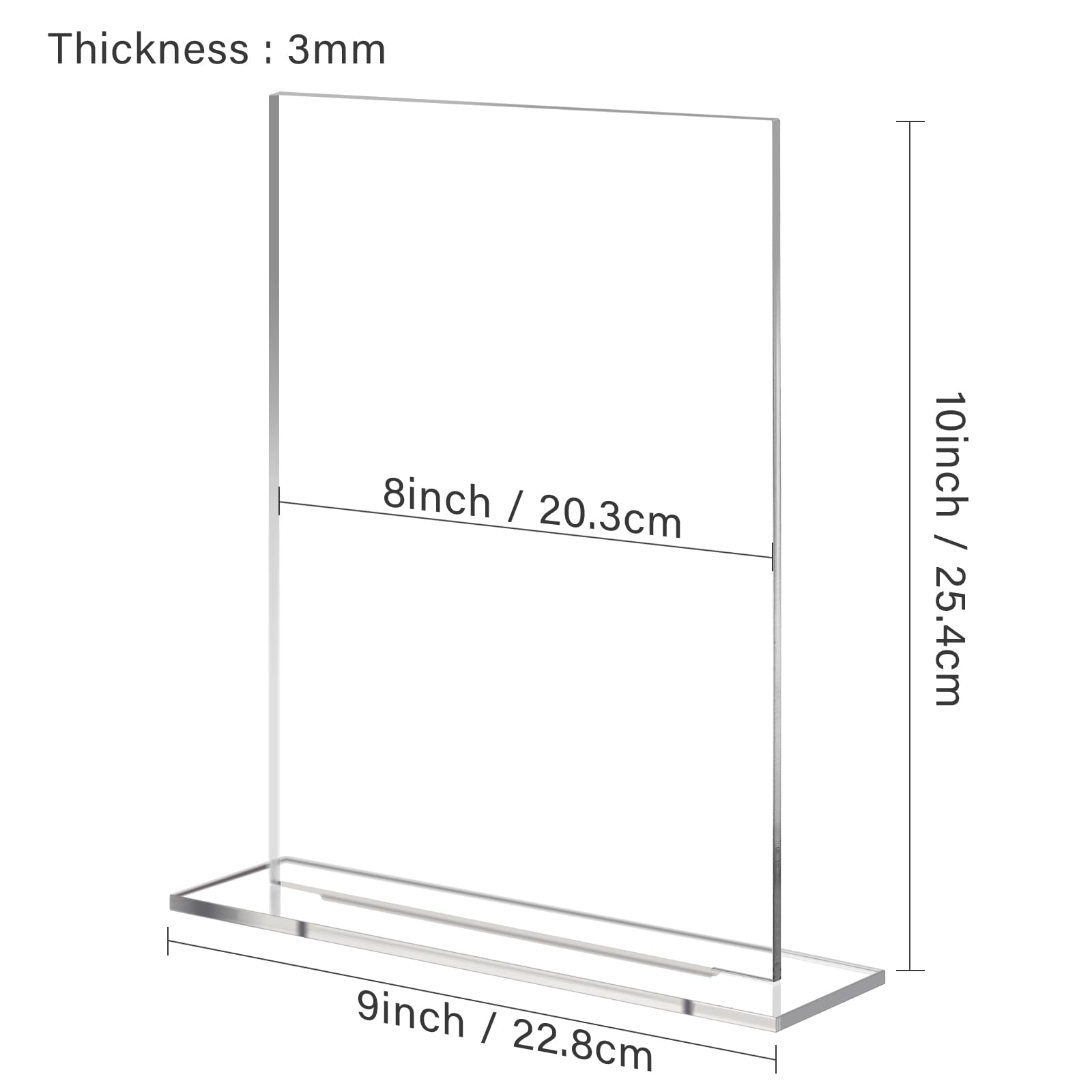 JINMURY 8x10 Inch Clear Acrylic Sign with Stand | 5 Pack Blank Acrylic Table Signs and Base for DIY Wedding Table Numbers, Wedding Signage, Events& Parties
