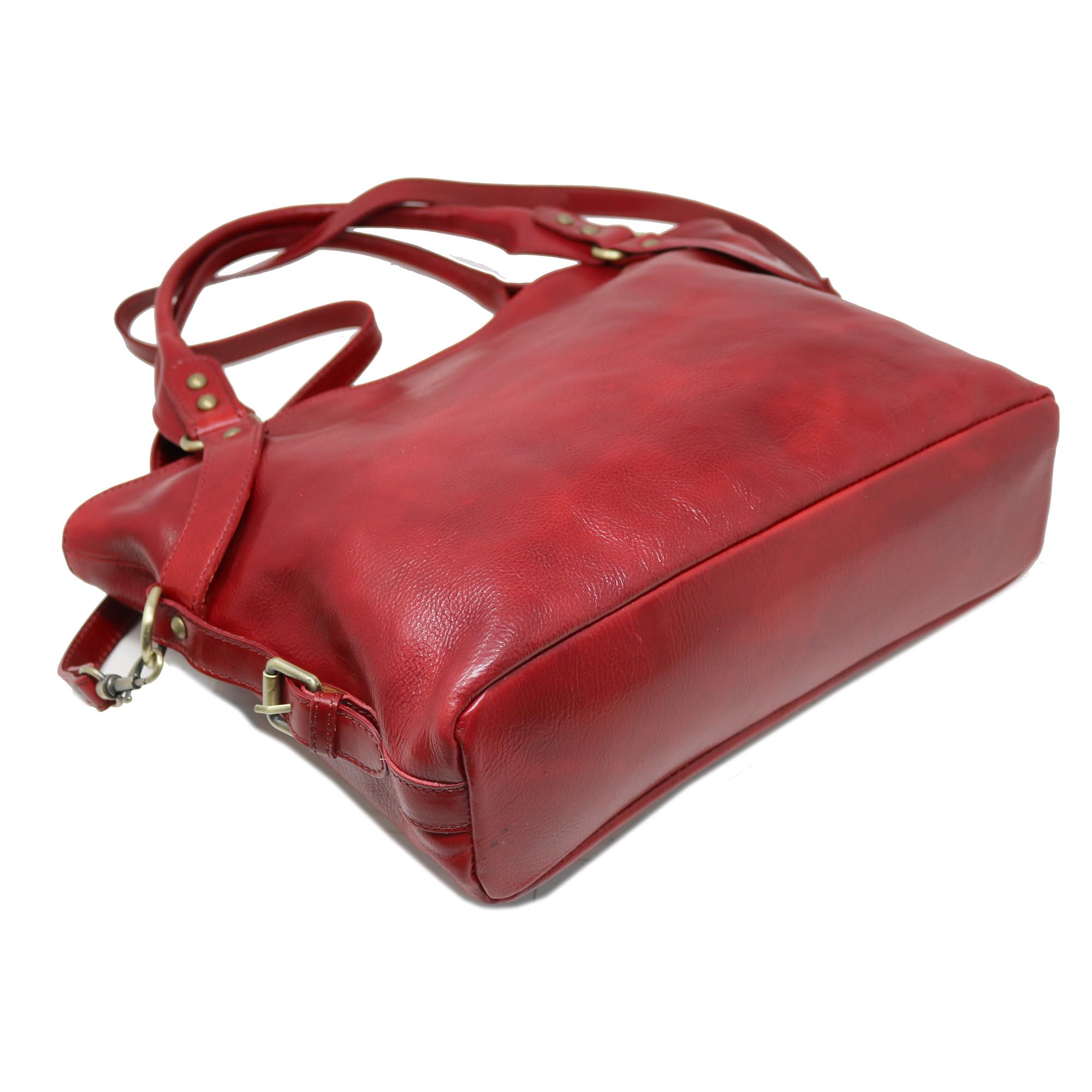Floto Taormina Bag in Italian Calfskin Leather - handbag, shoulder bag, hobo (Tuscan Red)