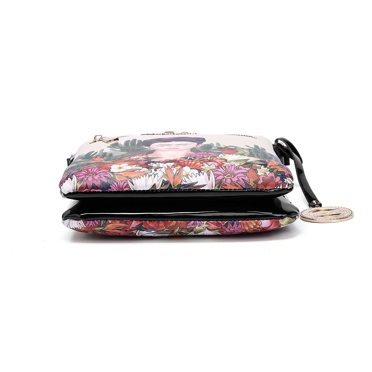 Frida Kahlo Cactus Collection Licensed Cross Body Bag (Beige/Black)