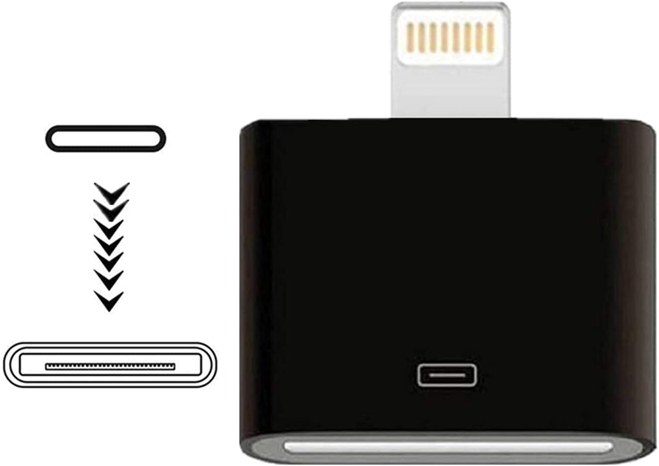 Lightning to 30-pin Adapter，Apple MFi Certified iPhone 8-Pin Male to 30-Pin Female Adapter Charging Sync Converter Connector Compatible iPhone 13/13P/12/11/X/8/7/6P/5S/5/iPad/iPod (No Audio)