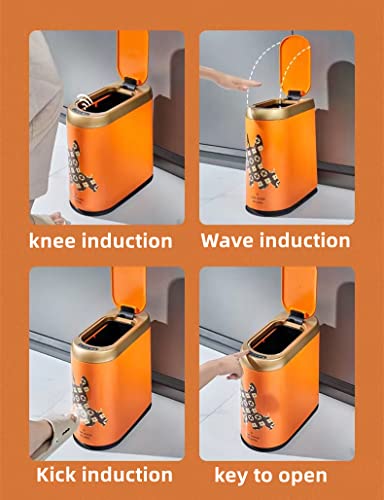 ENFILY Automatic Infrared Motion Sensor Trash Can with Lid, 3.2 Gallon/12 L Smart Electric Touchless Handsfree Kick Garbage Bin, USB Rechargeable Waste Container with 75 Counts (5 Rolls) Trash Bag