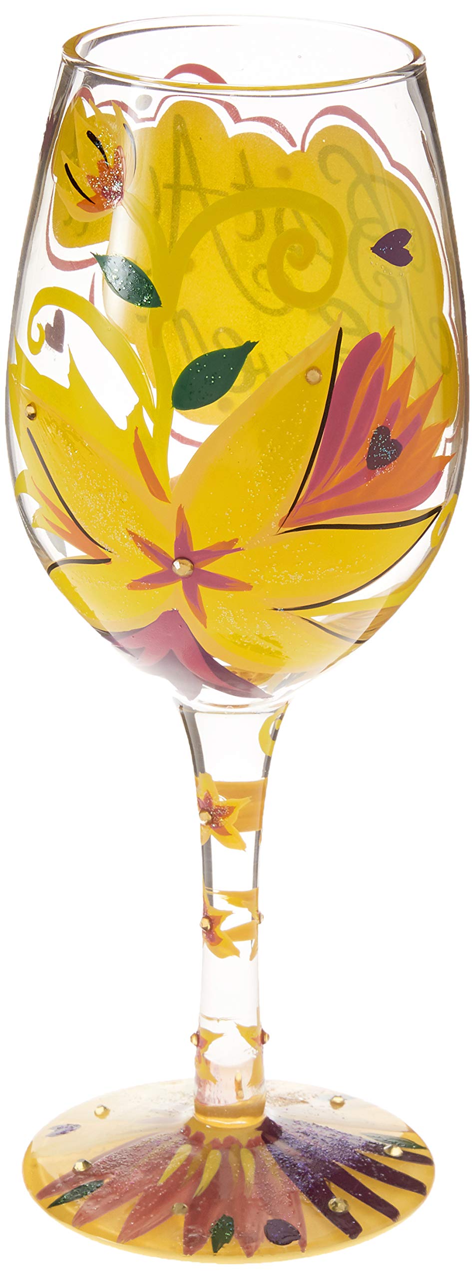 Lolita Best Aunt Ever Artisan Painted Wine Glass Gift