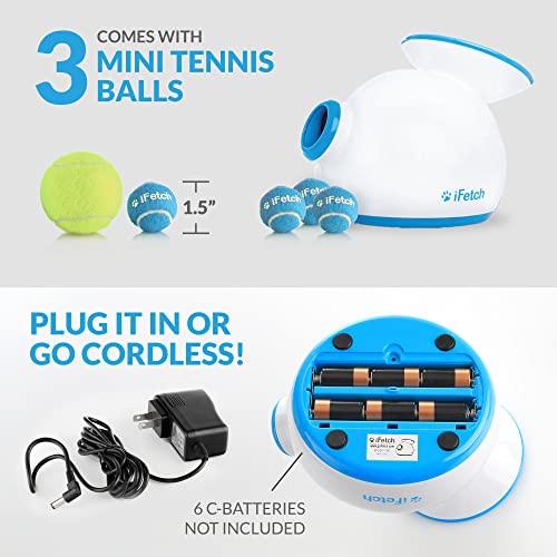 iFetch Interactive Ball Launcher for Dogs – Launches Mini Tennis Balls, Small,Multicolored