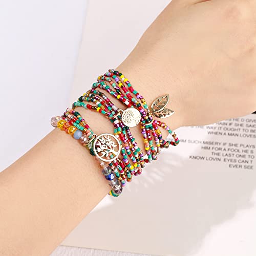 iYours 6 sets Bohemian Multilayer tassels bracelet Handmade Wrap Bracelets Bangle Jewelry Bracelets for Women (JA6-4)